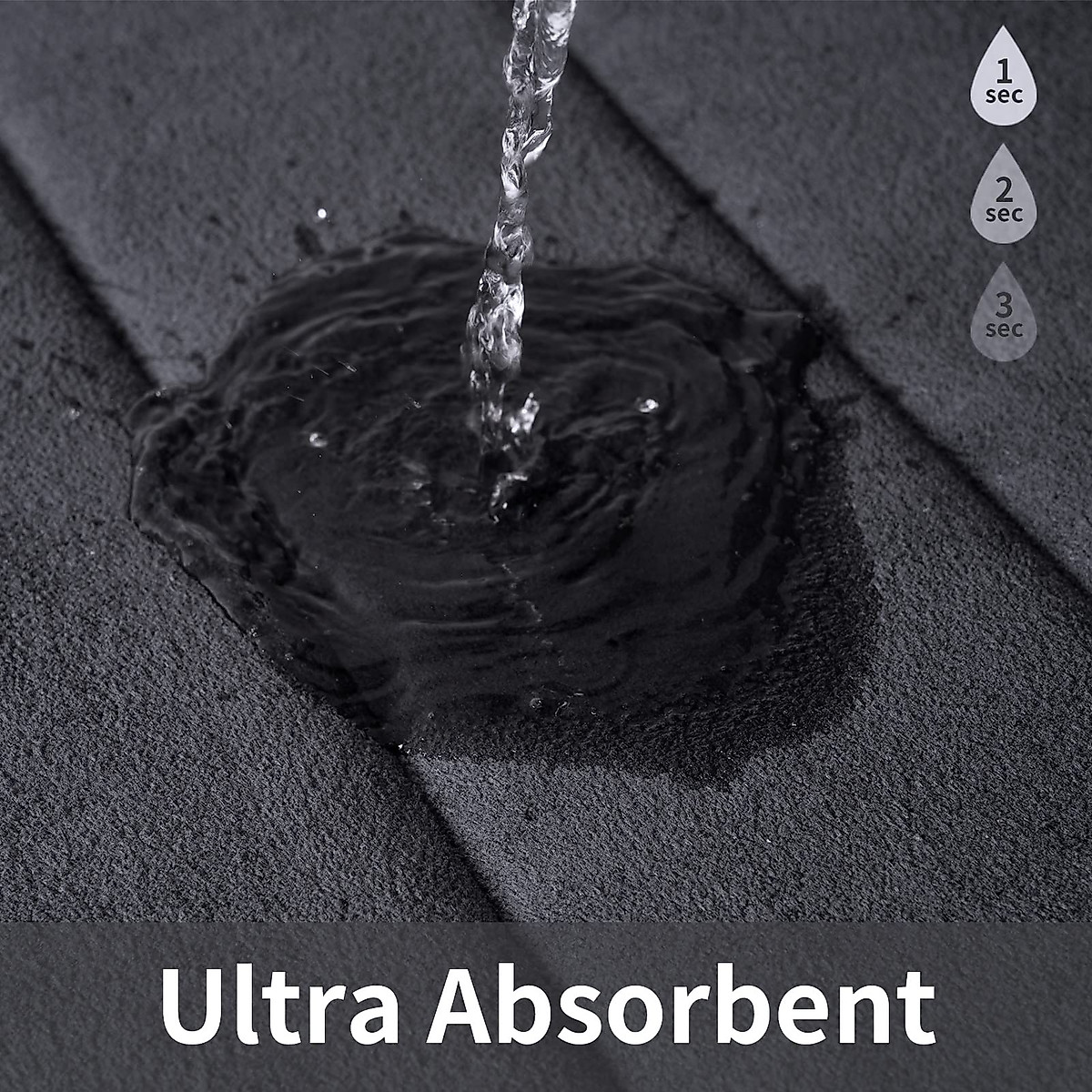 ROSMARUS Memory Foam Bath Mat 20” x 32”, Water Absorbent Shower Mat, Thick Bath Rugs for Bathroom Non Slip with PVC Backing, Ultra Soft Bathroom Rugs for Bathroom Floor & Tub, Charcoal Gray