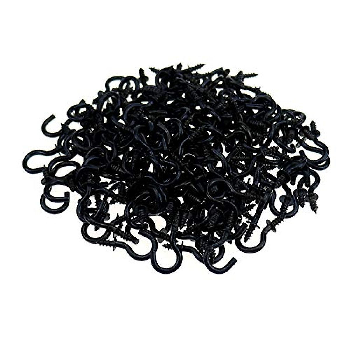 Mini Ceiling Screw Hooks, 200 Pieces 1/2 Inch Cup Hooks Screw-in Hooks for Hanging Plants Mug Arts Decorations, Black