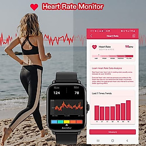 Bctemno Smart Watch(Answer/Make Call), USB Charging Waterproof smartwatches Fitness Watch with Heart Rate Sleep Monitor Blood Oxygen for Android Phones and iOS Phones Women Men