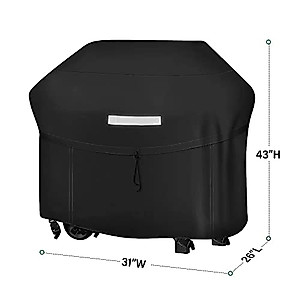 Grill Cover, BBQ Grill Cover 31 inch, Waterproof, Weather Resistant, Rip-Proof, Anti-UV, Fade Resistant, with Adjustable Velcro Strap, Gas Grill Cover for Weber, Char Broil, Nexgrill Grills and More