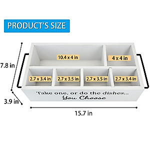 Kitchen Countertop Paper Plate Caddy Holder, Wood Utensil Caddy Holder Organizer for Plates and Cutlery, Silverware Caddy Picnic Caddy Condiment Caddy for Parties BBQ and Outdoor Kitchen Accessories