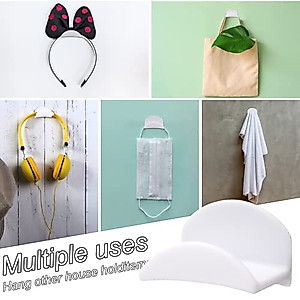 16 Pcs Hat Hooks for Wall, Adhesive Hat Hangers, Hat Racks for Baseball Caps, No Drilling Wall Hat Hook,Wall Mount Hat Organizer for Closet Door Wall Hat Hanging Storage (White)