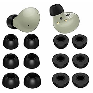 6 Pairs Galaxy Buds 2 Pro/Galaxy Buds 2 Memory Foam Ear Tips Buds, S/M/L Reduce Noise Fit in Case Comfortable No Silicone Pain Compatible with Samsung Galaxy Buds 2 / Galaxy Buds 2 Pro - Black
