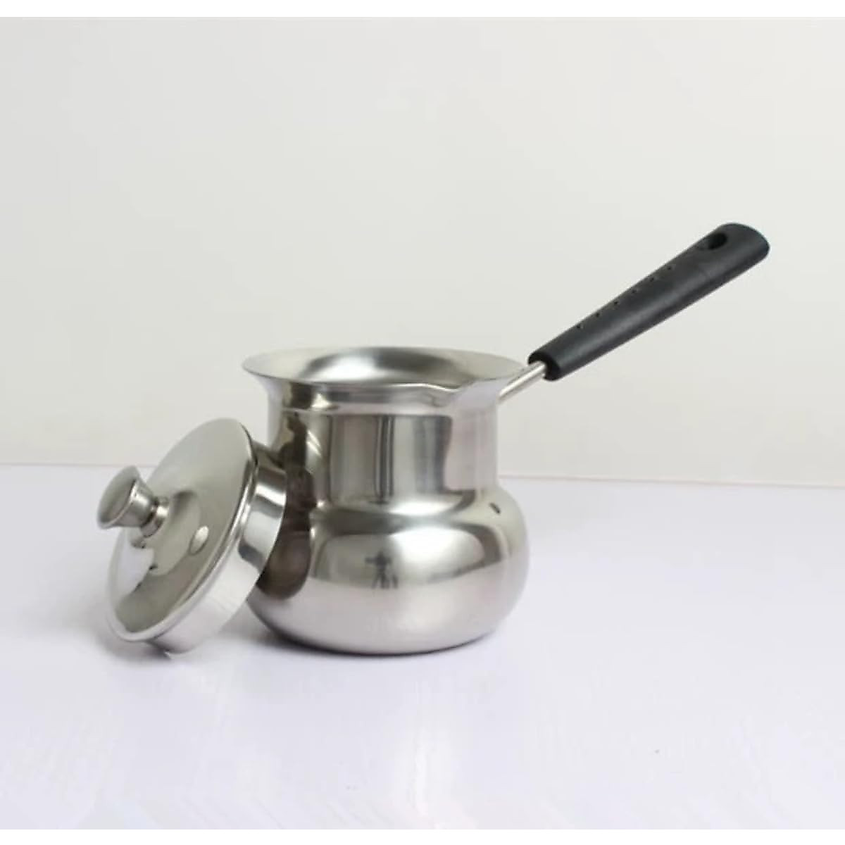 UEMIS Turkish Coffee Pot,Milk Warmer,Greek Coffee Pot, Hot Chocolate Pot, Butter Warmer,24 oz (700 ml) capacity，Stainless Steel Pot with lid