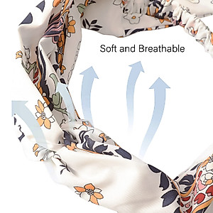 AWAYTR Long Head Wraps Bands - Twist Knotted Headbands for Women Thick Hair 3PCS Chiffon Criss Cross Non Slip Head Wraps (navy red white)