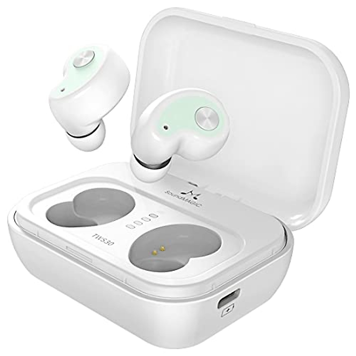SoundMAGIC TWS30 G2 True Wireless Earbuds - Bluetooth in-Ear Headphones with Microphone, HiFi Stereo,Waterproof and 30-Hour Battery Life White