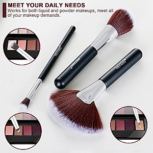Refand Makeup Brushes 31 Piece Professional Makeup Brush Set Premium Kabuki Foundation Blending Brush Face Powder Blush Concealers Eye Shadows Make Up Brushes Kit with PU Leather Case