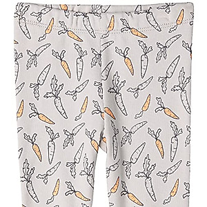 Amazon Essentials Unisex Babies' Leggings, Pack of 5, Bunny/Carrots/Rugby Stripe/Stripe, 6-9 Months