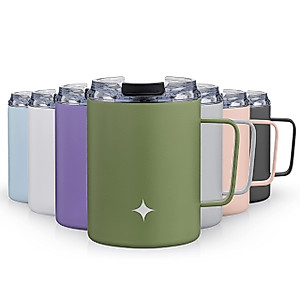 JoyJolt Triple Insulated Tumbler with Handle. 12 oz Tumbler Cup with Lid. Vacuum Sealed, Copper Lined, Double Wall Stainless Steel Tumblers. Travel Mug with Lid, Coffee Tumbler, Smoothie Cup, Tea Mug