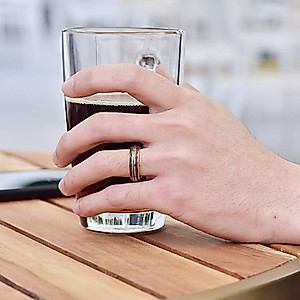 Vakki Mens Rings for Wedding Engagement 6mm Rose Gold Dome Tungsten Promise Bands Size 7.5