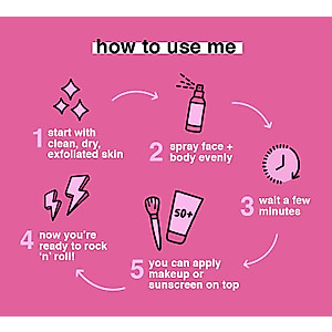 b.tan Face & Body Self Tanner Mist | You Glow Girl - Lightweight, Daily Gradual Sunless Tanner Mist For Glowing Skin All Day Long, Quick Drying, Streak-Free, Vegan, 3.38 Fl Oz