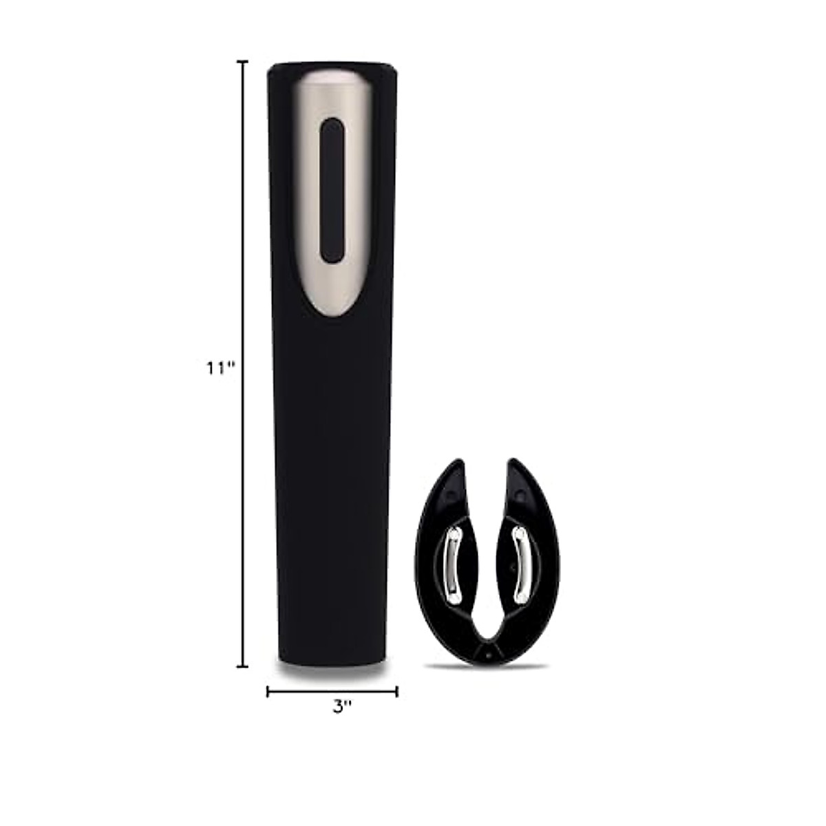 Electric Wine Opener Battery Operated with Stand and Built-in Foil Cutter - Automatic Wine Opener - Electric Corkscrew for Easy Cork Removal - Best Gift for Wine Lover (Black & Silver)