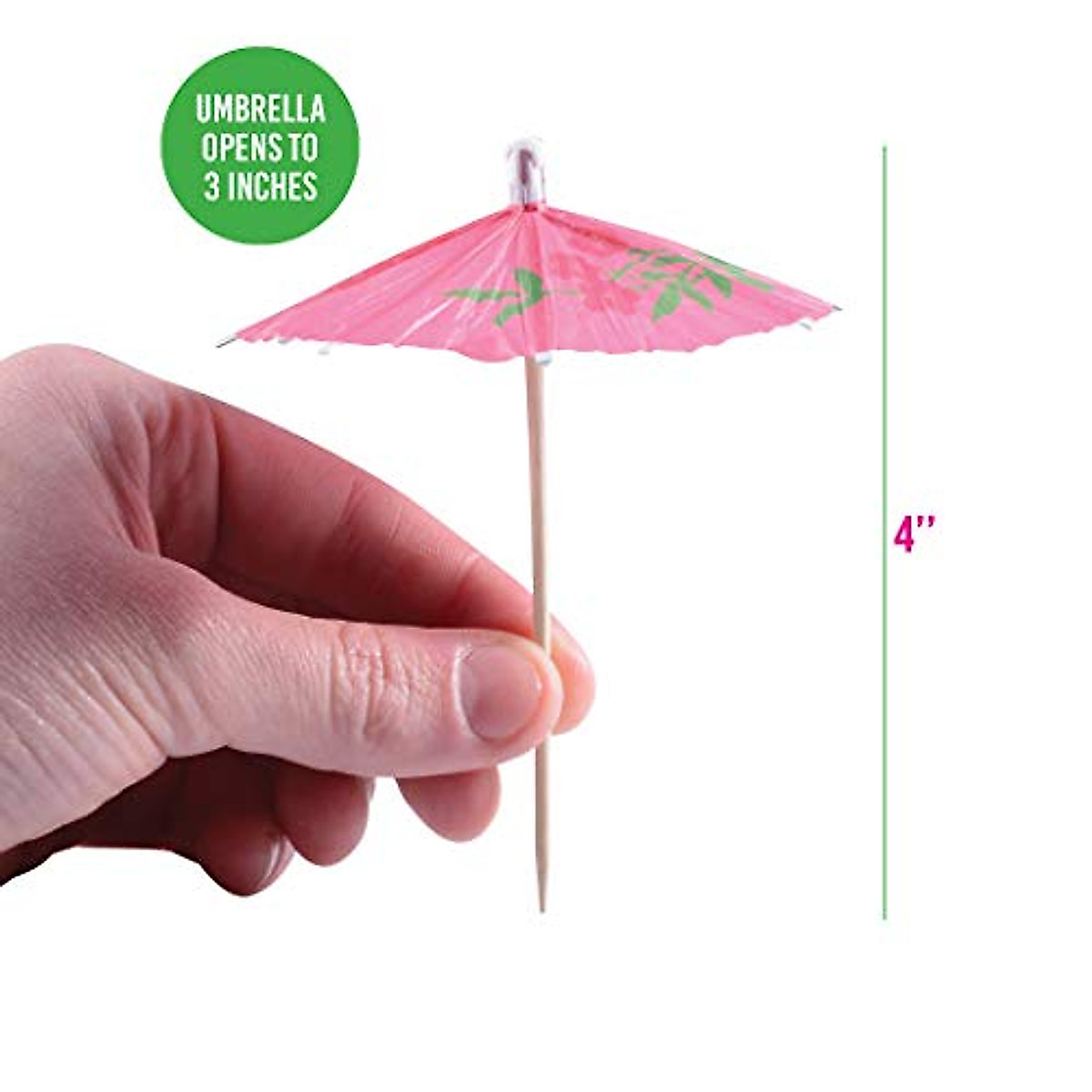 Prextex Drink Umbrella Cocktail Picks - Bulk Pack of 220 Assorted Tropical Decor Party Picks with Parasol | Cocktail Umbrellas for Drinks, Tiki Bars, Picnics, Cake Toppers