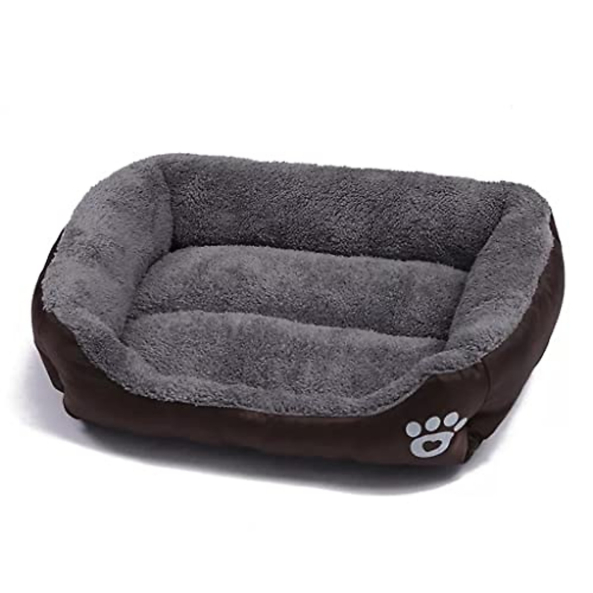 WXBDD Dog House Soft Fleece Nest Dog Baskets Mat Autumn Winter Waterproof Kennel Large Pet Cats Dogs Bed Warm Cozy (Color : Dark Brown, Size : 80x60cm)