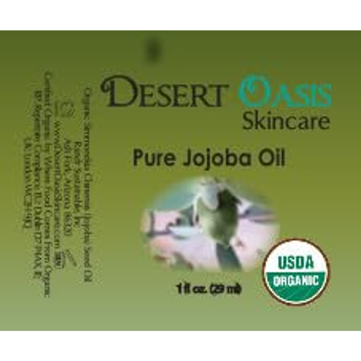 USDA Certified Organic Jojoba Oil – 100% Pure, Travel Size, Cold Pressed, All Natural for Face, Hair, Nails, Ear Stretching and Gauges, Good for Sensitive Skin. Natural Nutty Smell. (1 fl oz/29 ml)