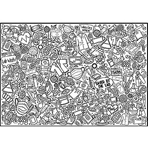 Artistic Chaos Ink Giant Lab Week Coloring Poster 60"x42" Made in USA, Rolled not Folded, Huge Coloring Pages, Great Craft for School Classroom, Party, Activities. Hours of Entertainment. (Labweek)
