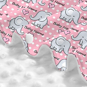 Personalized Elephant Baby Car Seat Canopy for Baby with Name, Custom Light Weight Minky Pink Covers for Baby Kids Girl, Nursing Breastfeeding Stroller Cover Canopies for Newborn