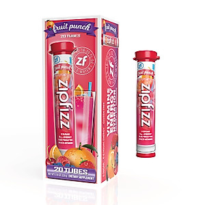Zipfizz Energy Drink Mix, Electrolyte Hydration Powder with B12, Antioxidants, Electrolytes and Multi Vitamin, Fruit Punch (Pack of 20)