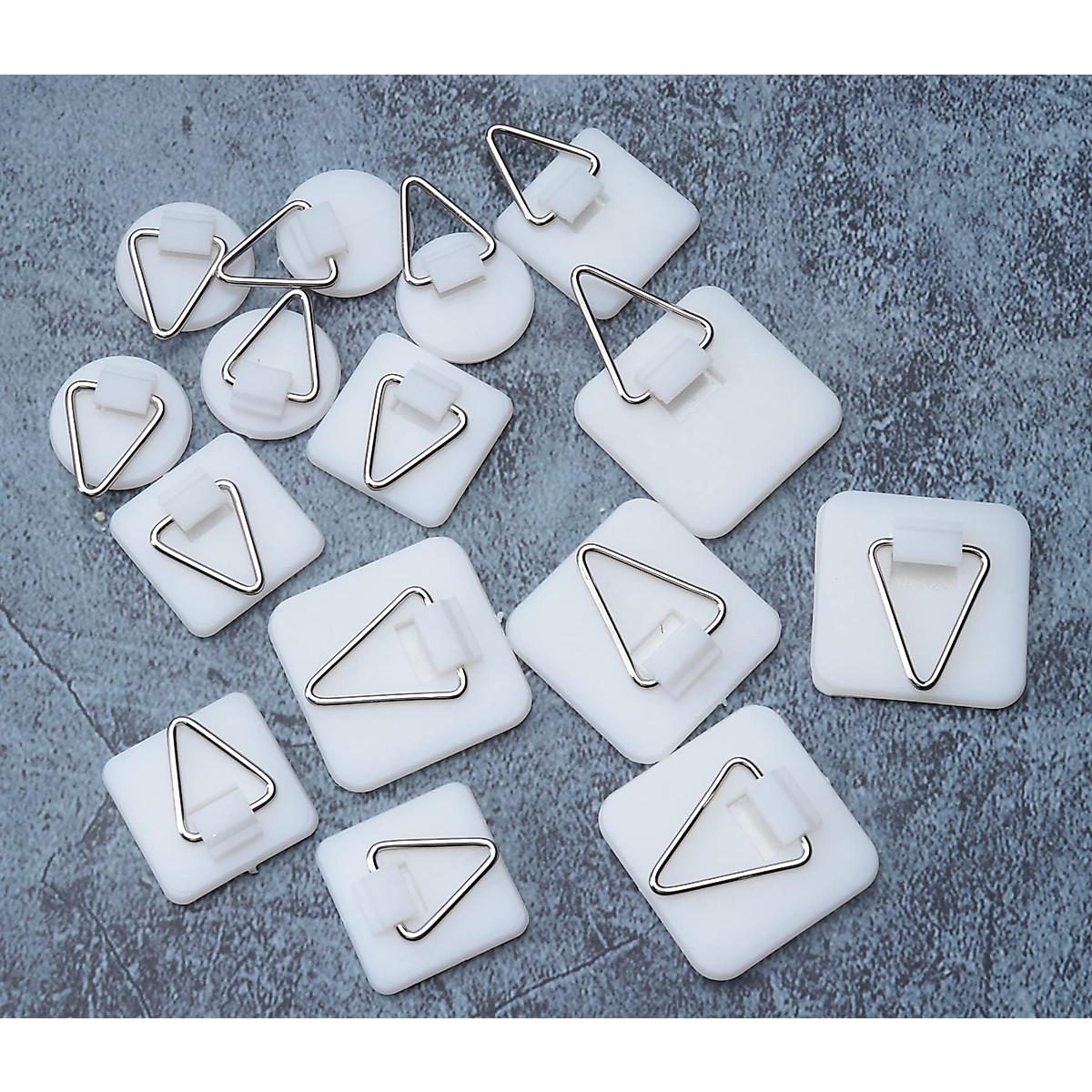 Ruwado 15 Pcs Plate Hanger Invisible Self Adhesive Square Round Wall Dishes Hook Holders for Bathroom Kitchen Office Pictures Photo Frame Wall Art Décor Supplies (15 Pcs)