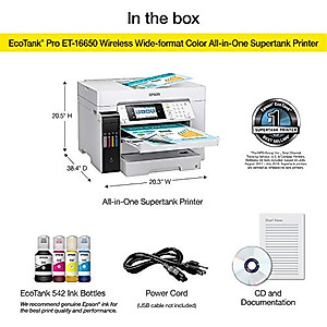Epson EcoTank Pro ET-16650 Wireless Wide-Format Color All-in-One Supertank Printer with Scanner, Copier, Fax and Ethernet
