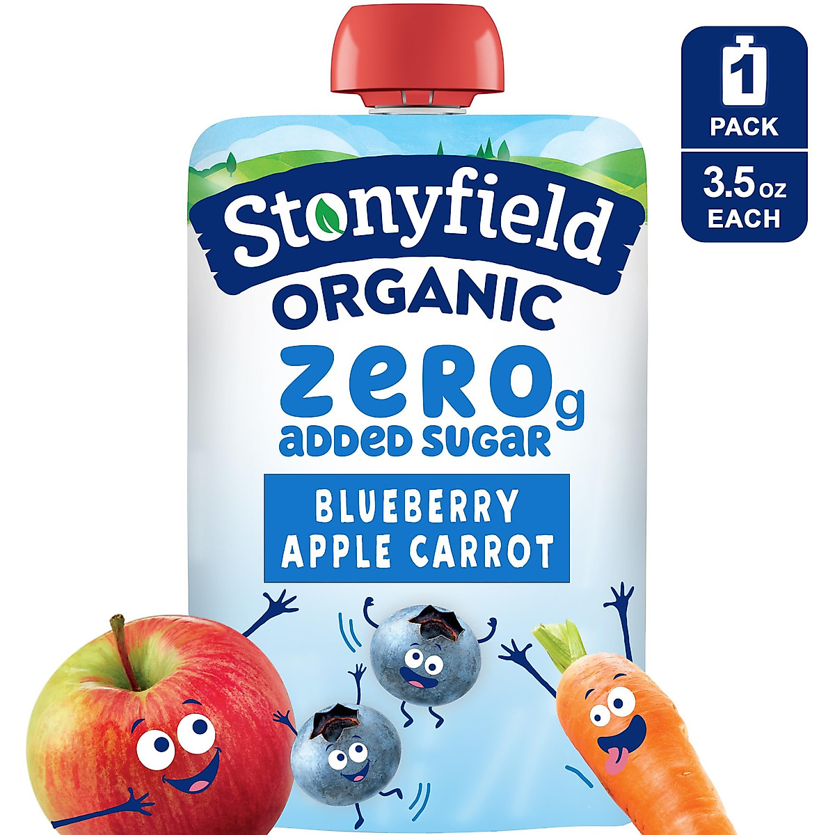 Stonyfield Farm, Yogurt Pouch Blueberry Apple Carrot Organic, 3.5 Ounce