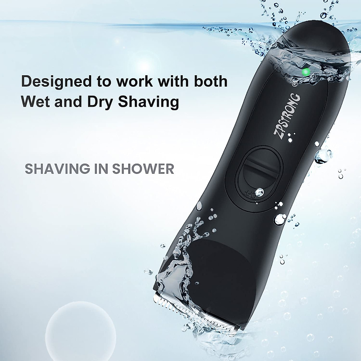 Body Hair Trimmer for Men Pubic, Electric Groin Hair Trimmer, Waterproof Wet and Dry Clipper, Ultimate Male Hygiene Ball Shaver, Safe Replaceable Ceramic Blade Head, USB Charged and Quiet
