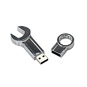 High Speed USB 3.0 Flash Drive 64GB Memory Stick Metal Silver Wrench Design Thumb Drives USB Stick Pen Drive for Data Storage - Civetman