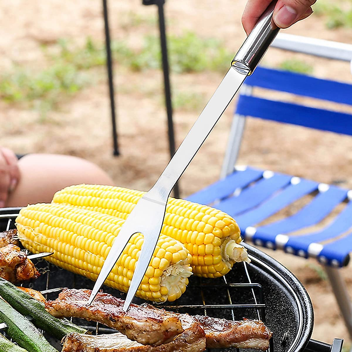 BBQ Grill Tools Set with Carry Bag, BBQ Accessories,Camping Barbecue Grill Utensils Set 9PCS-13Inches