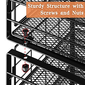 Upgraded Stackable Wrap Box Organizer Rack, 3-Tier Adjustable Foil Organizer Holder for Kitchen Countertop Pantry organization and storage-Under Sink Organizers and Storage Suitable,Black(2 Pack)