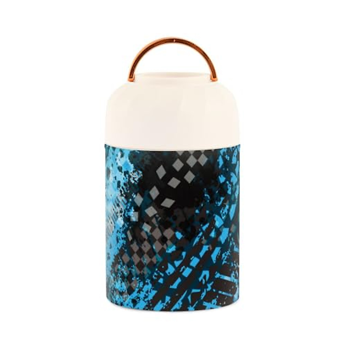 JUNZAN Blue Doodle Kids Womens Lunch Insulated Jar with Spoon 17oz/500ml Warm Food Containers Stainless Steel Vacuum Keep Warm Lunch Boxes for Keeps Food Hot