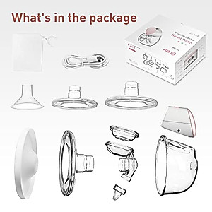IKARE Wearable Double Breast Pump Hands Free,Upgraded Lactation Massager Function＆LED Display,Portable Electric Breastfeeding Pump with 3 Mode & 10 Levels, Wireless Pump Super Quiet- 21/24/28mm (2)