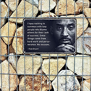 Mamba Mentality Poster Motivational Quotes Wall Art Decor Boys Room Decor Office Motivational Basketball Sports Posters Gym Sign Locker Room Decor Great Things Come From Hard Work Metal Signs Home Bathroom Wall Decorations 8 X 12 Inch