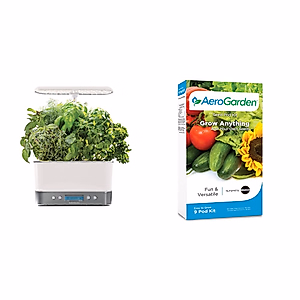 AeroGarden Harvest Elite Indoor Garden Hydroponic System with LED Grow Light and Herb Kit + AeroGarden Grow Anything Seed Pod Kit