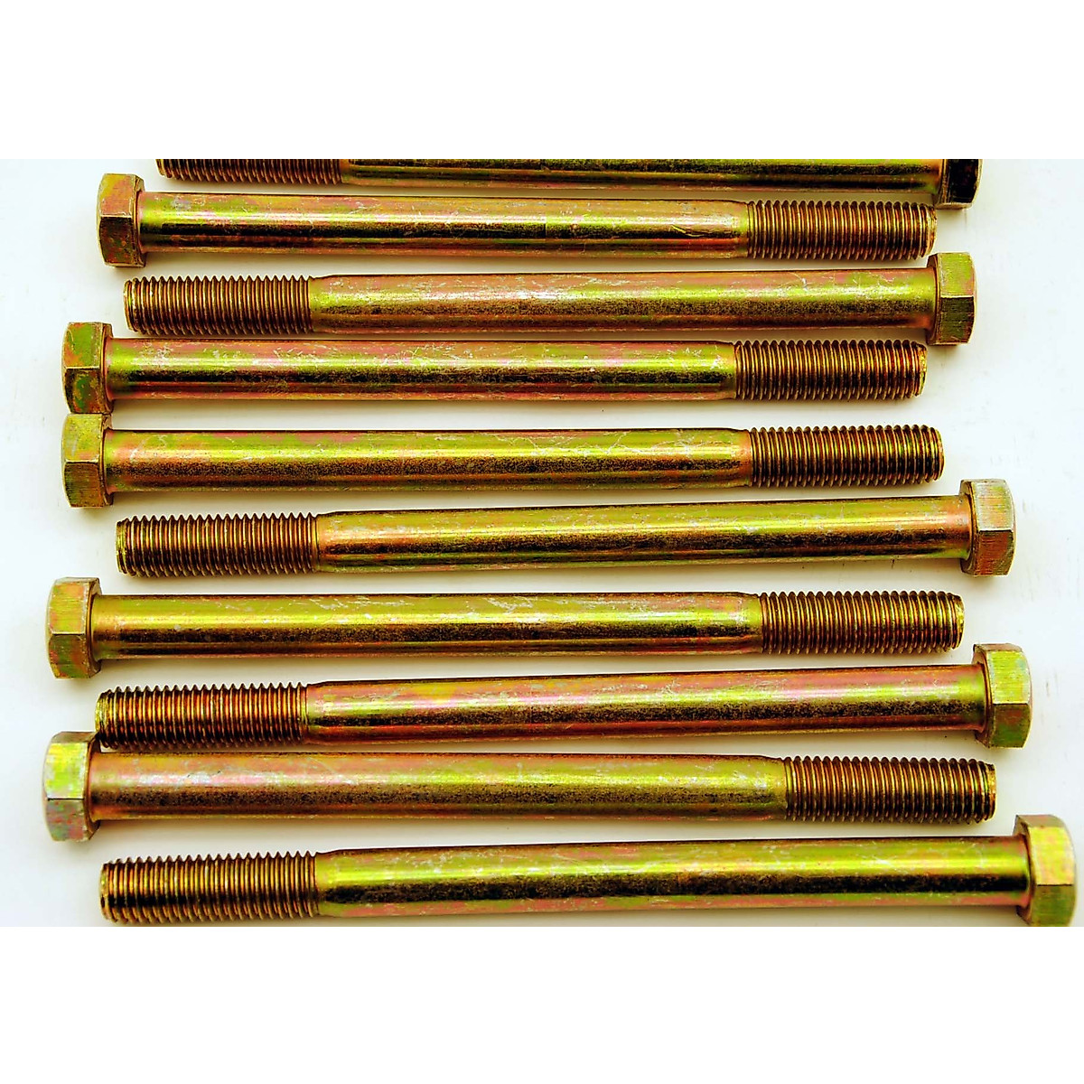 (6) Hex Head 5/8-11 x 8-1/2" Grade 8 Bolts Yellow Zinc Cap Screws