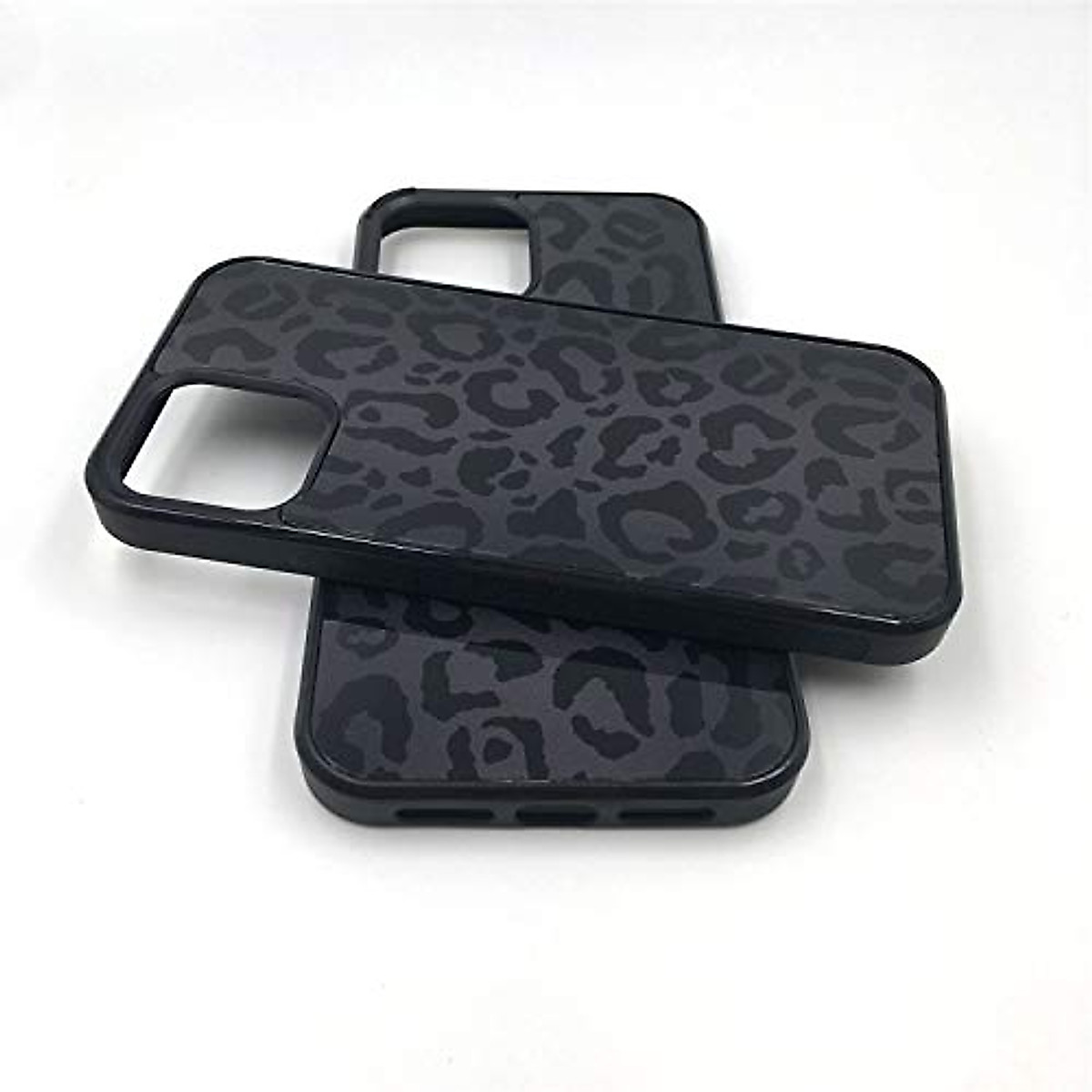 XUNQIAN Compatible for iPhone 12 Case, iPhone 12 Pro Case, Black Leopard Cheetah Animal Skin Print Art Thin Soft Black TPU +Tempered Mirror Protective Case for Apple 12/12 Pro (for iPhone 12/12 Pro)