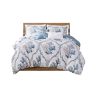 Harbor House Duvet Cover King Size, Textured Dobby Weave Lightweight Duvet Cover, Coastal Print, Soft & Breathable Cotton Bedding King Duvet Cover Set, Pismo Beach, King/Cal King Multi 5 Piece