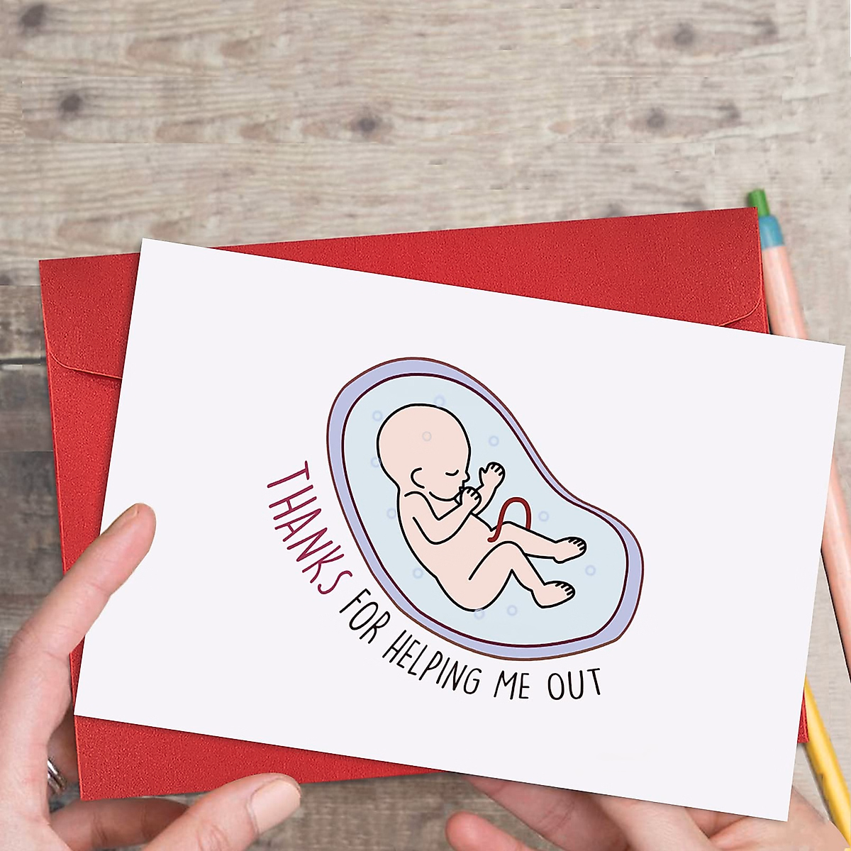 Cute Thank You Card for Midwife Doula OBGYN, Labor and Delivery Nurse Doctor Appreciation Card, Thanks for Helping Me Out Card,