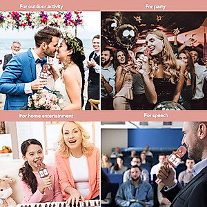 Microphone for Kids, Wireless Bluetooth Karaoke Microphone Portable Handheld Microphone Karaoke Mic Machine for Home Party Birthday - Best Christmas Birthday Gifts Toys for Age 4 5 6 7 8 9 10 (Rose)