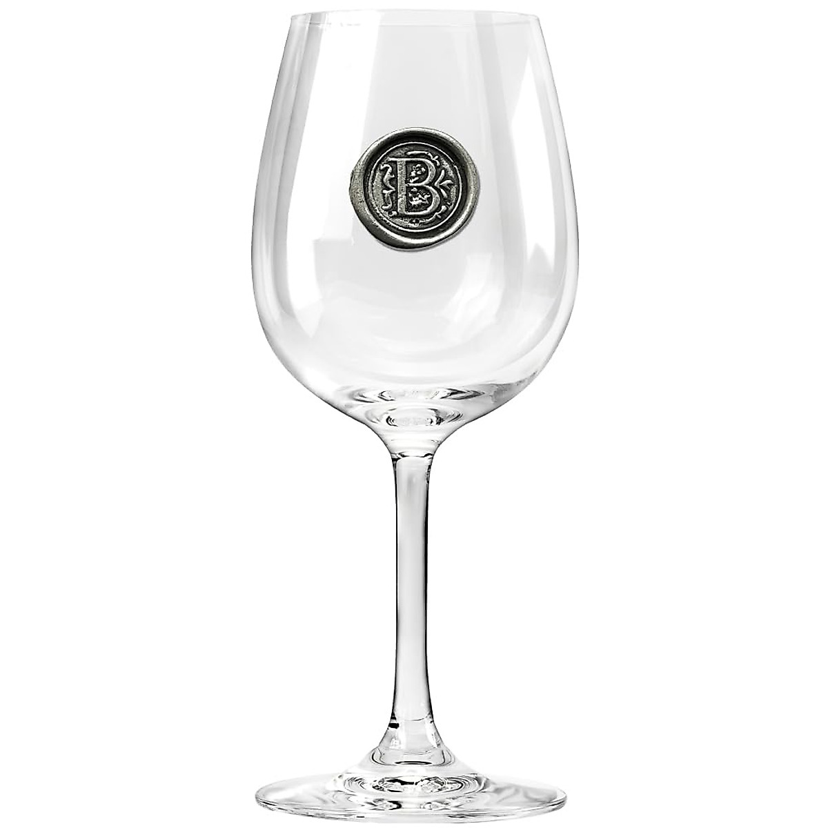 English Pewter Company Personalised Monogram Wine Glass with Your Choice of Initial - Unique Gift for Men or Women, Birthdays, Anniversaries, Wedding (B) [MON402]