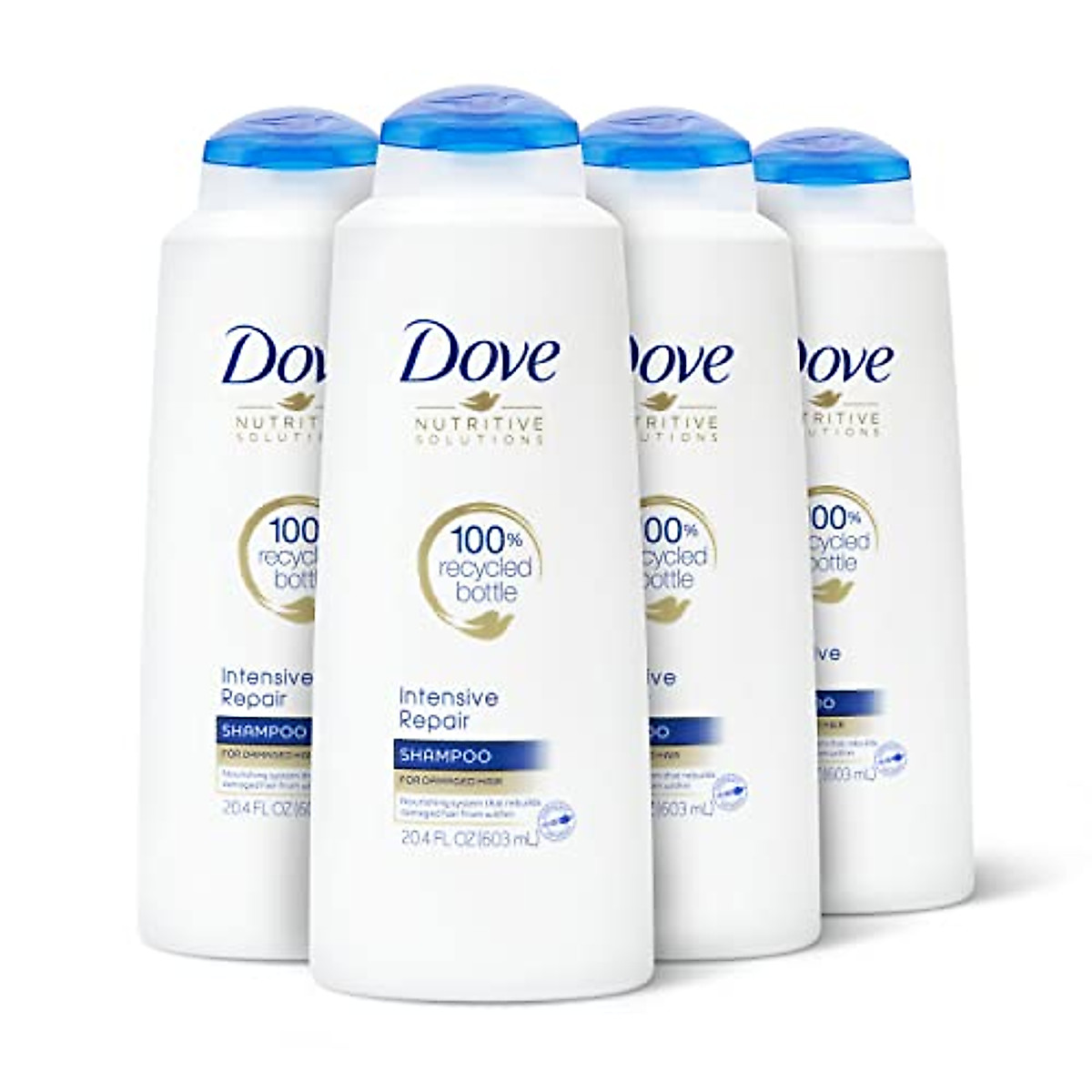 Dove Nutritive Solutions Strengthening Shampoo Intensive Repair 4 Count for Damaged Hair Dry Hair Shampoo Formula With Keratin Actives 20.4 oz