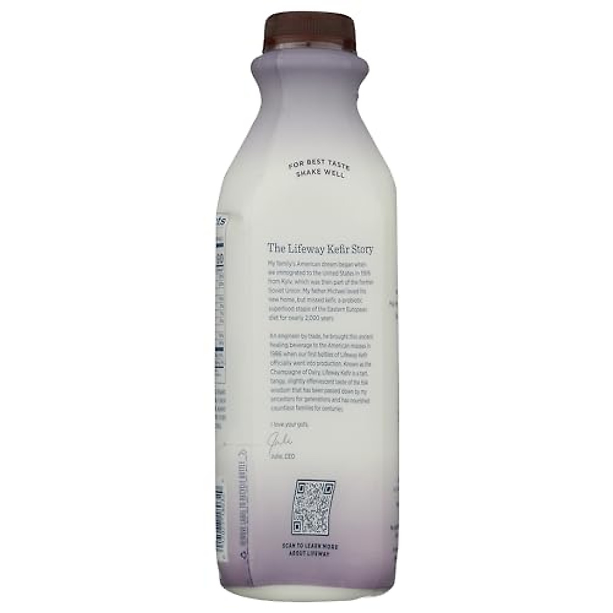 Lifeway Organic Whole Milk Kefir, Coconut Honey, 32 Ounce, 11g Protein, 12 Live Active Cultures