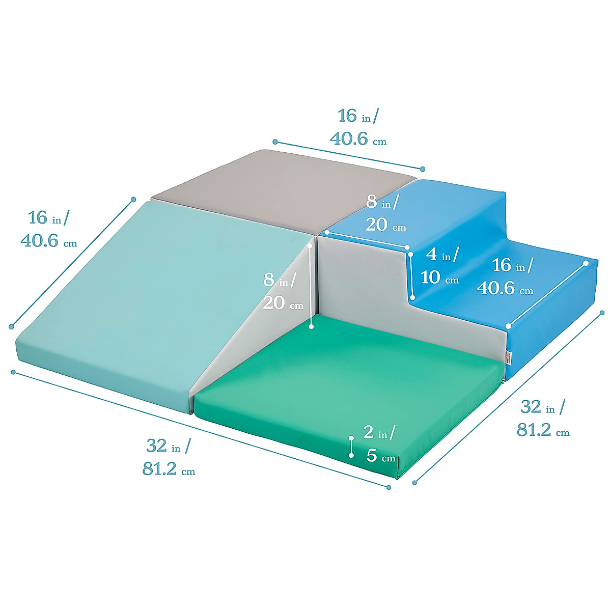 ECR4Kids SoftZone Junior Little Me Corner Climber, Beginner Playset, Contemporary, 4-Piece