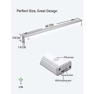 Joyzy Motion Sensor Closet Lighting with Germany Osram Beads, Eye Protection Design for Under Cabinet Lights Automatic Wireless Lighting, LED Rechargeable Night Lighting for Wardrobe Pantry Light