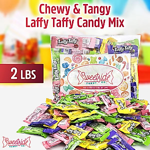 Laffy Taffy - Laffy Taffy Candy - Banana, Grape, Sour Apple, Flavors - Chewy & Tangy Laffy Taffy Bulk Candy Individually Wrapped - Holiday Candy Bulk, Candy for Pinata, Concession Stand (Mix) 2LB