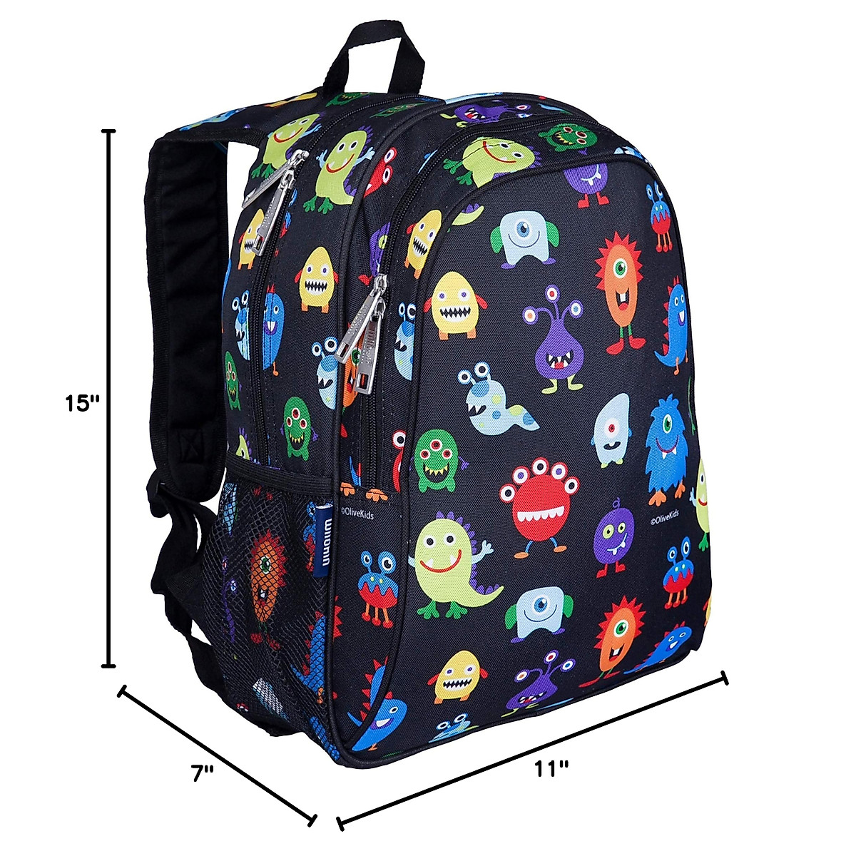 Wildkin 15 Inch Kids Backpack Bundle with Lunch Bag (Monsters)