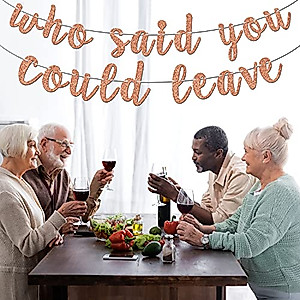 Rose Gold Glitter Who Said You Could Leave Banner, The Legend Has Retired/Good Luck We Will Miss You, Retirement Party Decorations Supplies