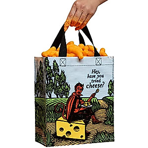 Blue Q Hey, Have You Tried Cheese? Handy Tote from Reusable lunch bag, little tote, gift bag, easy-to-wipe-clean, 95% recycled material, 10" h x 8.5" w x 4.5" d
