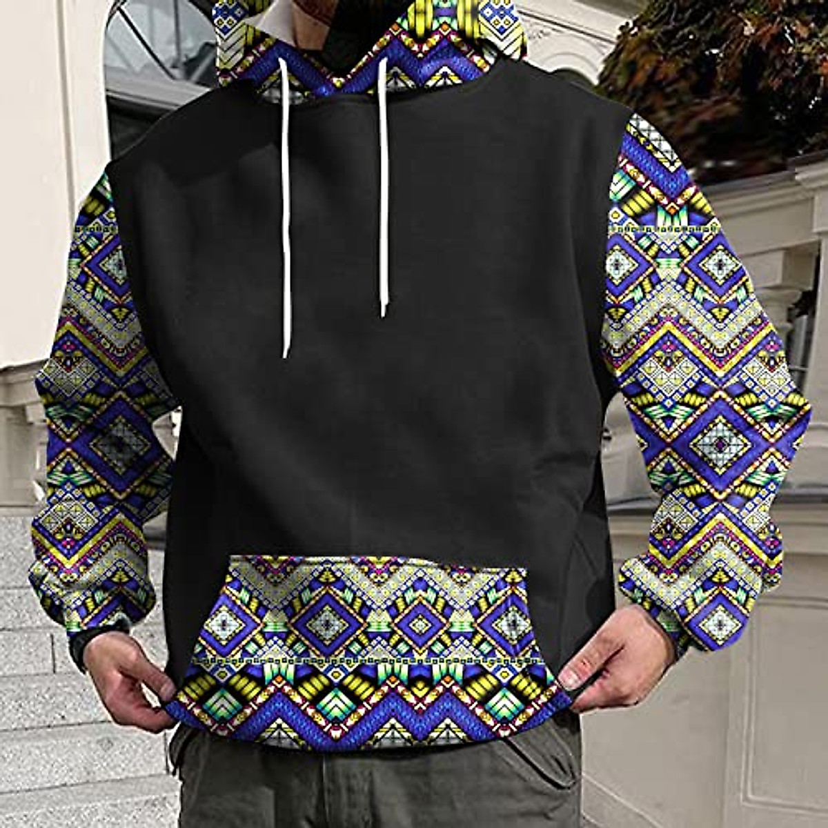 Skull Hoodie Men's Sweat-Shirts Trendy Hoodie Men Black Crew Neck Men's Sweatshirt College Hoodies Blank Hoodie Crew Neck Sweater For Men Quarter Fall Pullover Men Athletic Black M