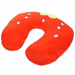 KALLORY Cartoon Office Pillow pp Cotton Travel Pillow Cervical Pillow nap Pillow Strawberry Cute Korean Version Soft to Sleep Travel u Shaped Pillow Neck pad Airplane Portable Neck Pillow