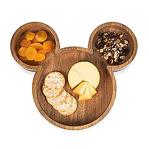 PICNIC TIME Disney Mickey Mouse Shaped Serving Tray, Charcuterie Board, (Mango Wood) 12 x 13.8 x 1.8
